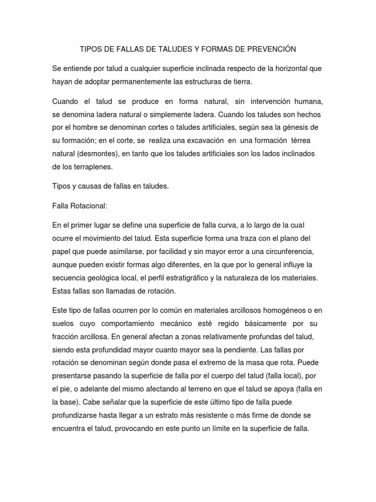 Falla Rotacional en Taludes | PDF | Falla (geología) | Estrato