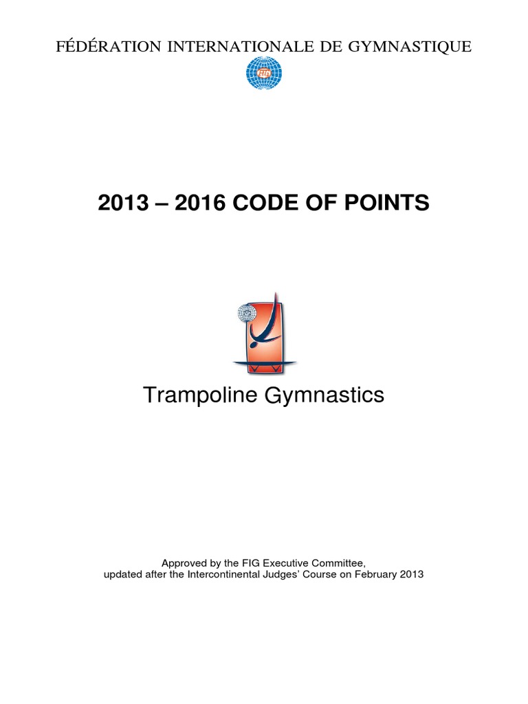 Trampoline - Code of Points | PDF | Gymnastics | Games Of Physical Skill