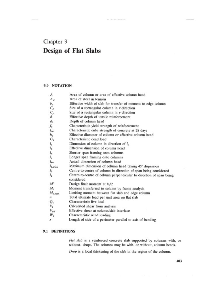Chapter 9 Design of Flat Slabs | PDF