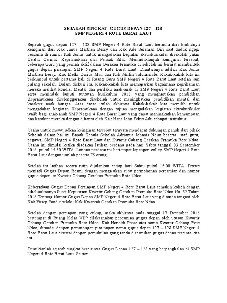 Contoh Sejarah Gudep | PDF