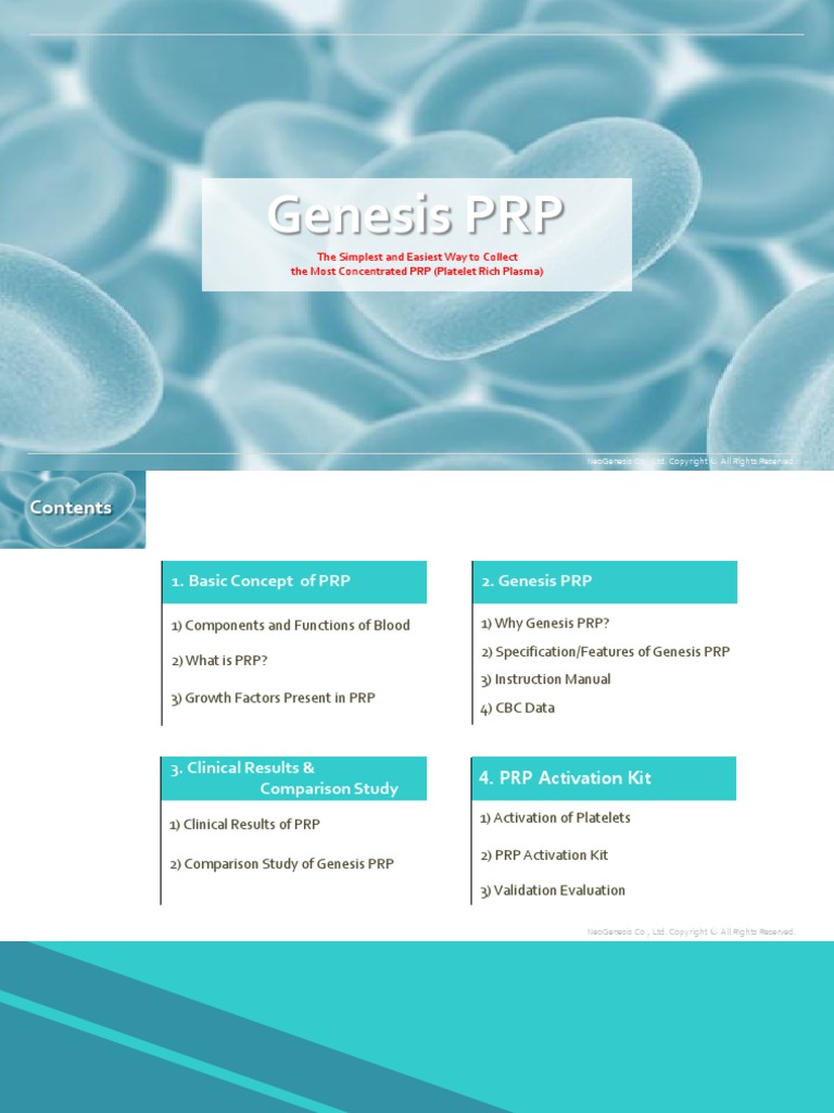 Genesis PRP (En) - 160129 | PDF | Platelet | Angiogenesis
