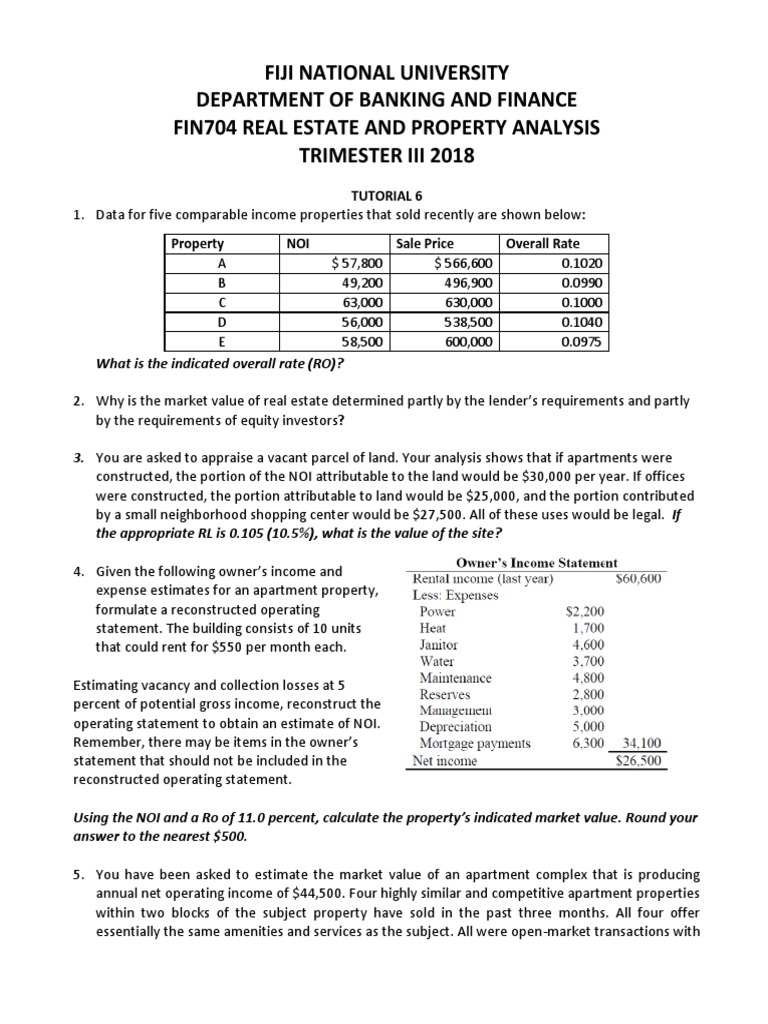 Tutorial 6 | PDF | Renting | Property