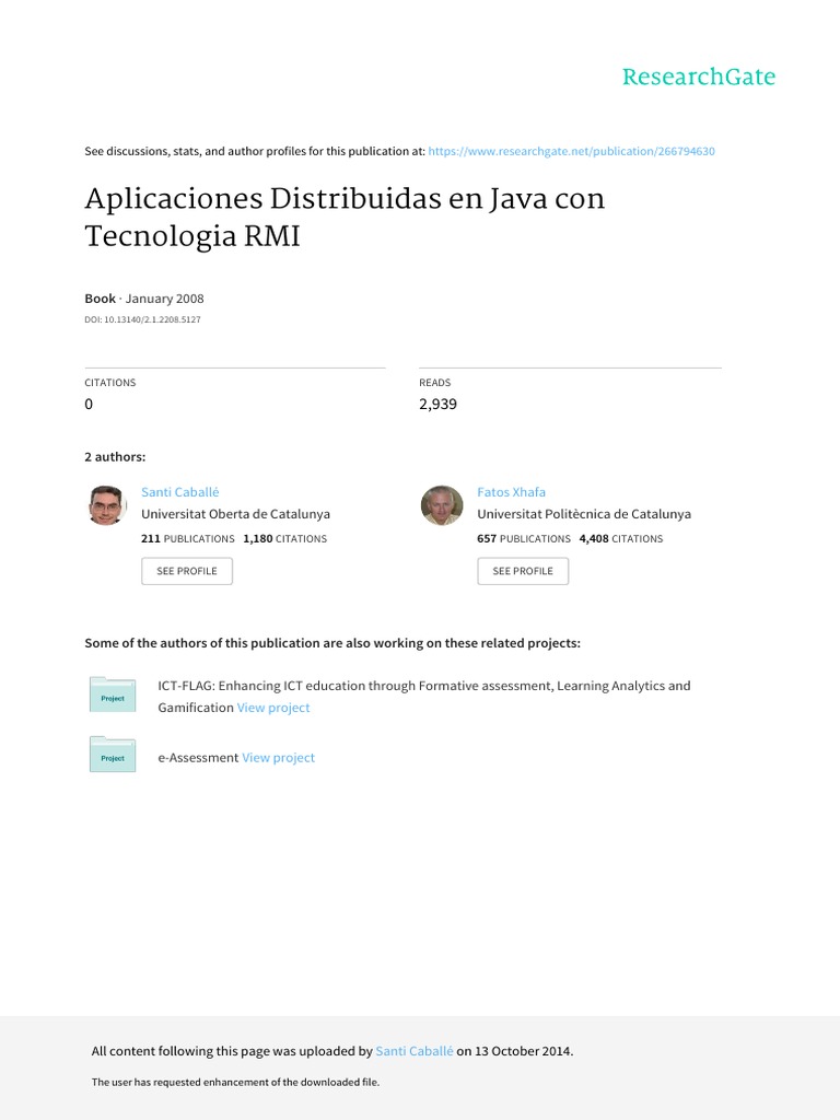 Aplicaciones Distribuidas en Java Con Tecnologia RMI | PDF ...