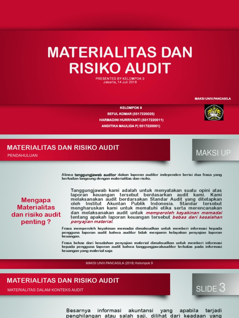 Auditing Bab 9 Materialitas Dan Audit Risk2 | PDF