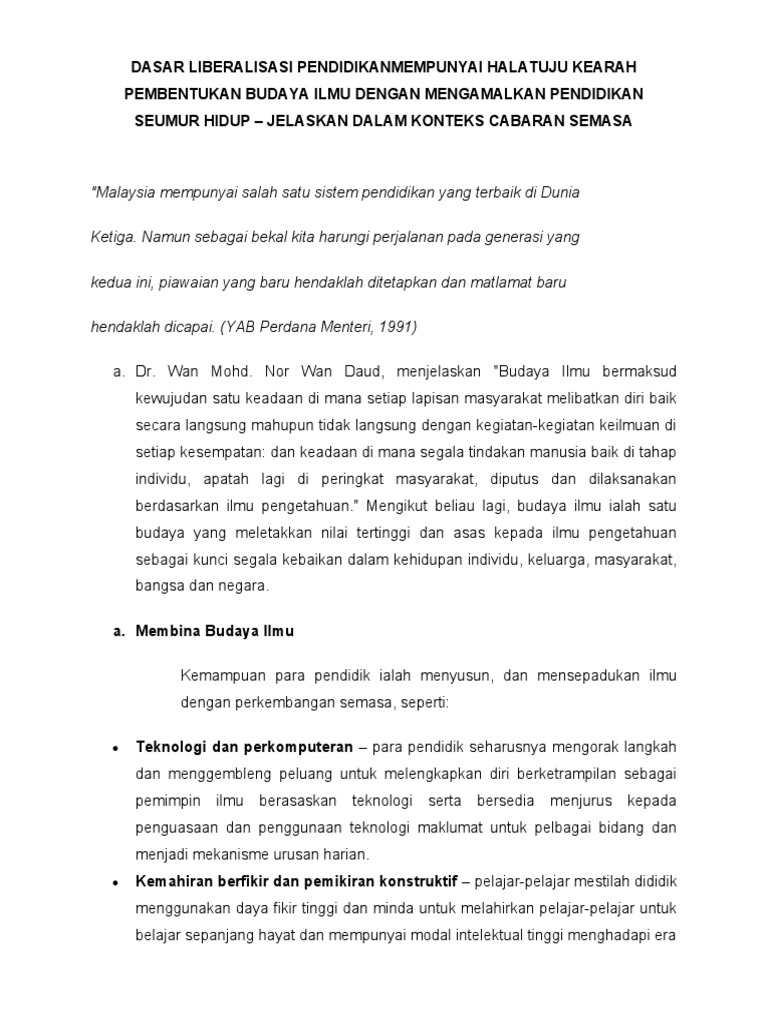 DASAR LIBERALISASI PENDIDIKANMEliberalisasi | PDF
