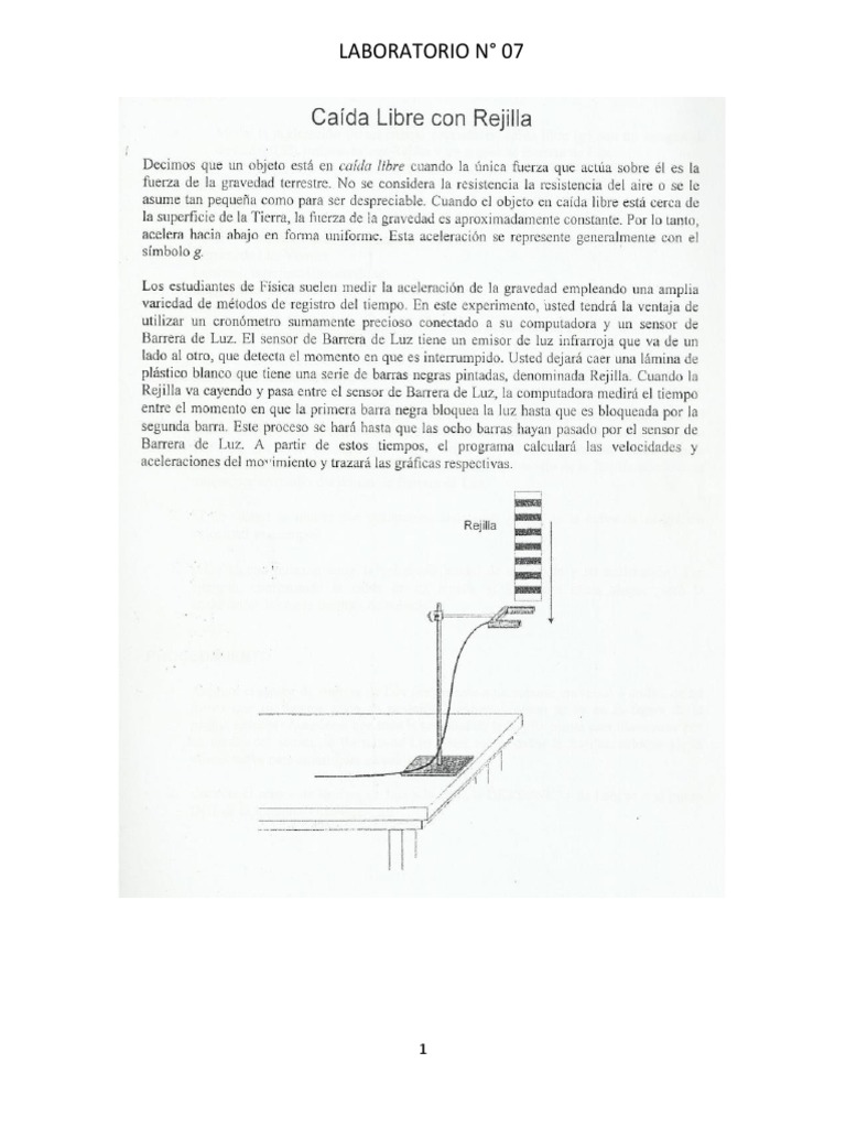 003 Practica N06.caida Libre Con Rejilla | PDF