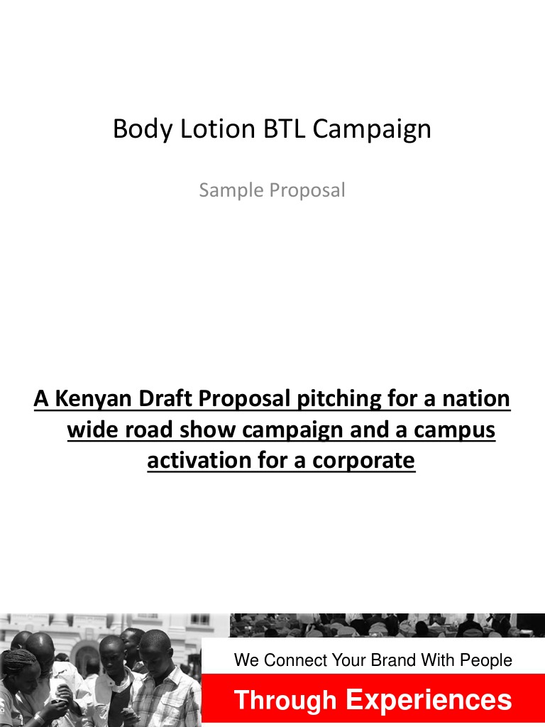 Body Lotion Roadshow Activation Proposal | PDF | Advertising | Retail