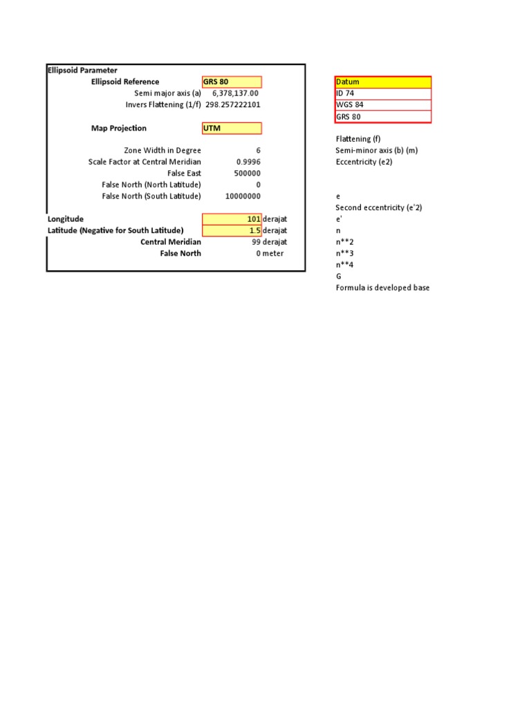 GRS80 Ellipsoid Parameters Overview | PDF | Latitude | Scientific ...