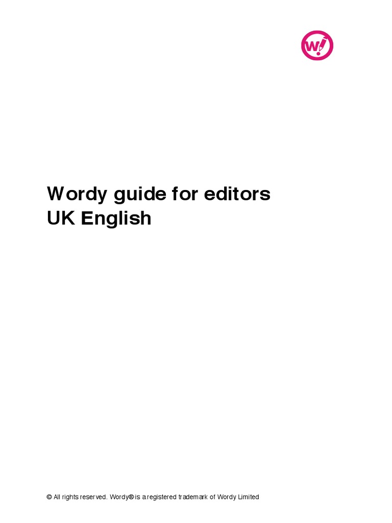 Wordy Guide For UK Editors | PDF | Editing | Percentage