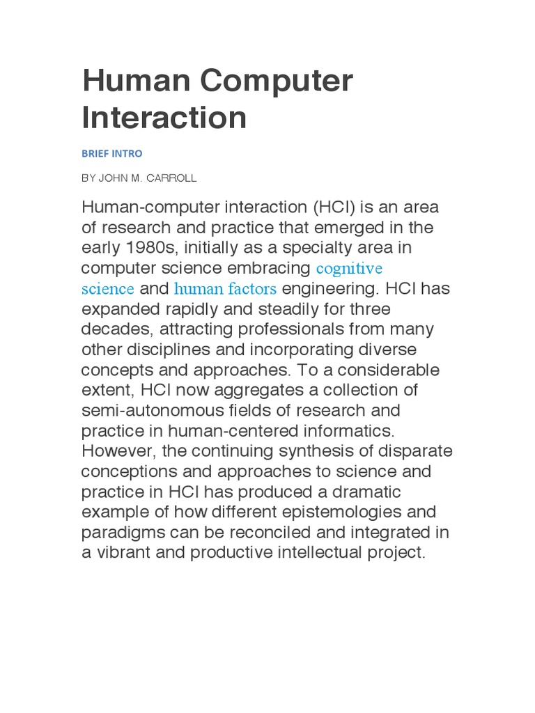 Human Computer Interaction | PDF