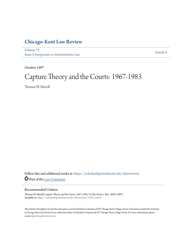Capture Theory and The Courts - 1967-1983 | PDF | Judiciaries ...