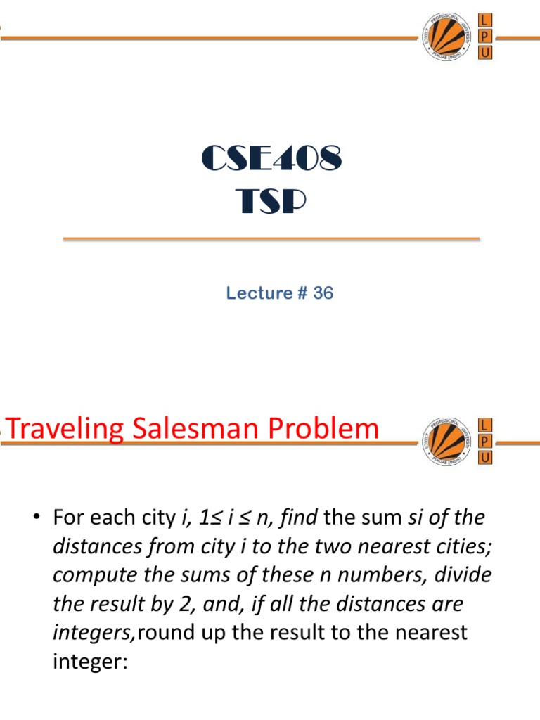 Lecture 36 (TSP) | PDF
