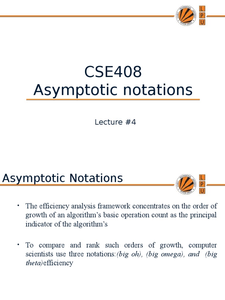 Lecture4 (Asymptotic Notations) | PDF | Mathematical Relations | Functions And Mappings