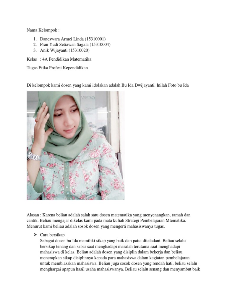 Dosen Idola: Bu Ida Dwijayanti | PDF | Karier & Perkembangan ...