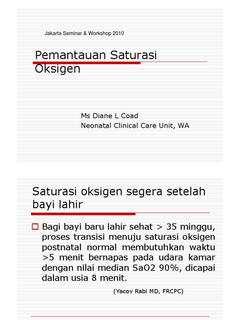 Pemantauan Saturasi Oksigen | PDF