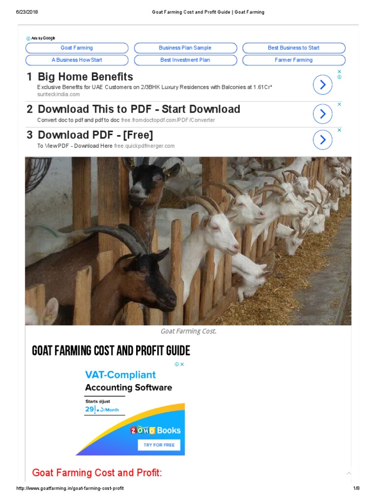 Goat Farming Cost and Profit Guide | PDF | Goat | Farms