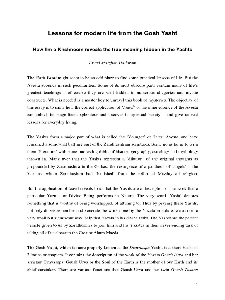 Gosh Yasht | PDF | Zoroastrianism | Chakra