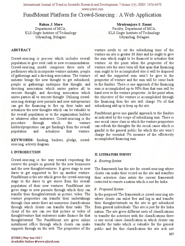 FundMount Platform For Crowd-Sourcing: A Web Application | PDF | Crowdsourcing | Java Script