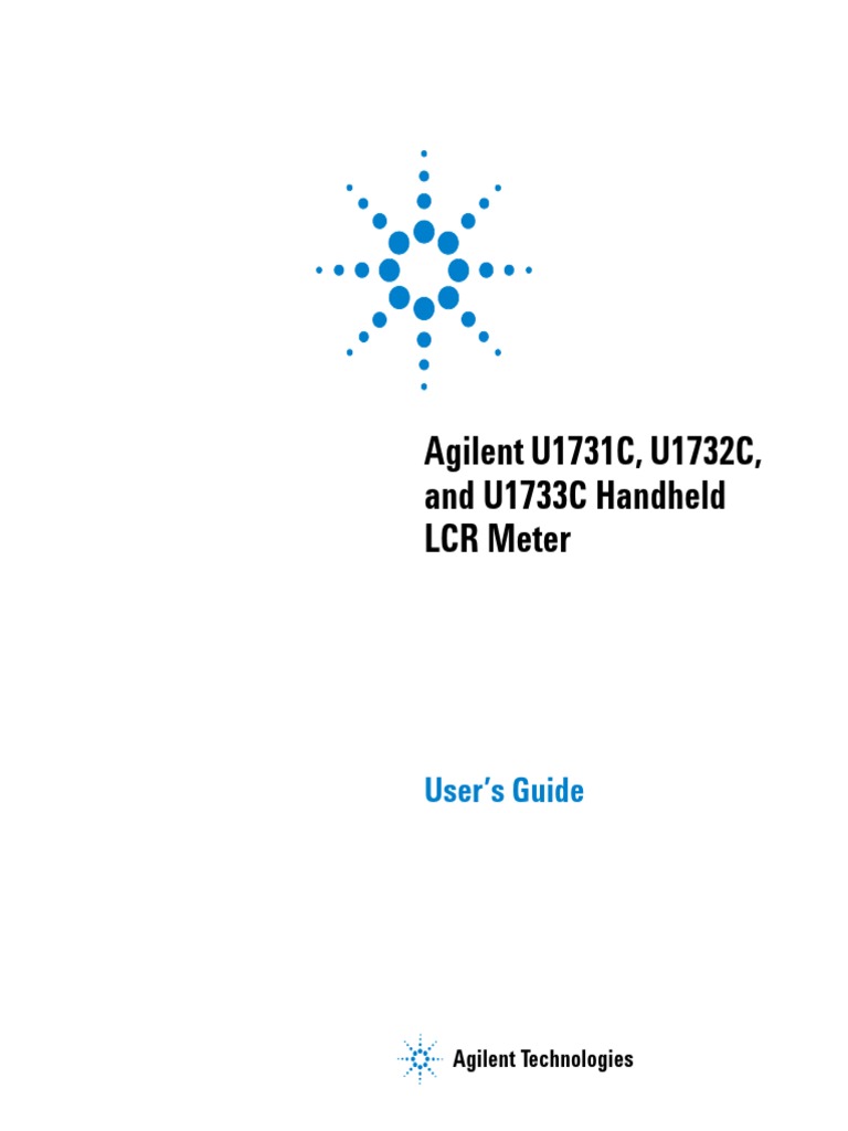 Agilent U1731C, U1732C, and U1733C Handheld LCR Meter: User's Guide ...