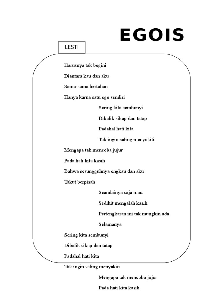 Lyric Egois | PDF