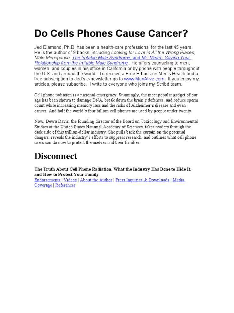 Cell Phone Radiation and Cancer Risks | PDF | Cancer | Mobile Phones