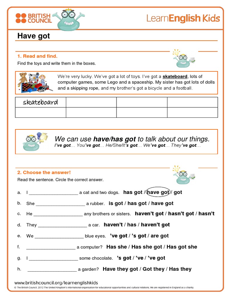 Grammar Games Have Got Worksheet PDF | PDF | Business