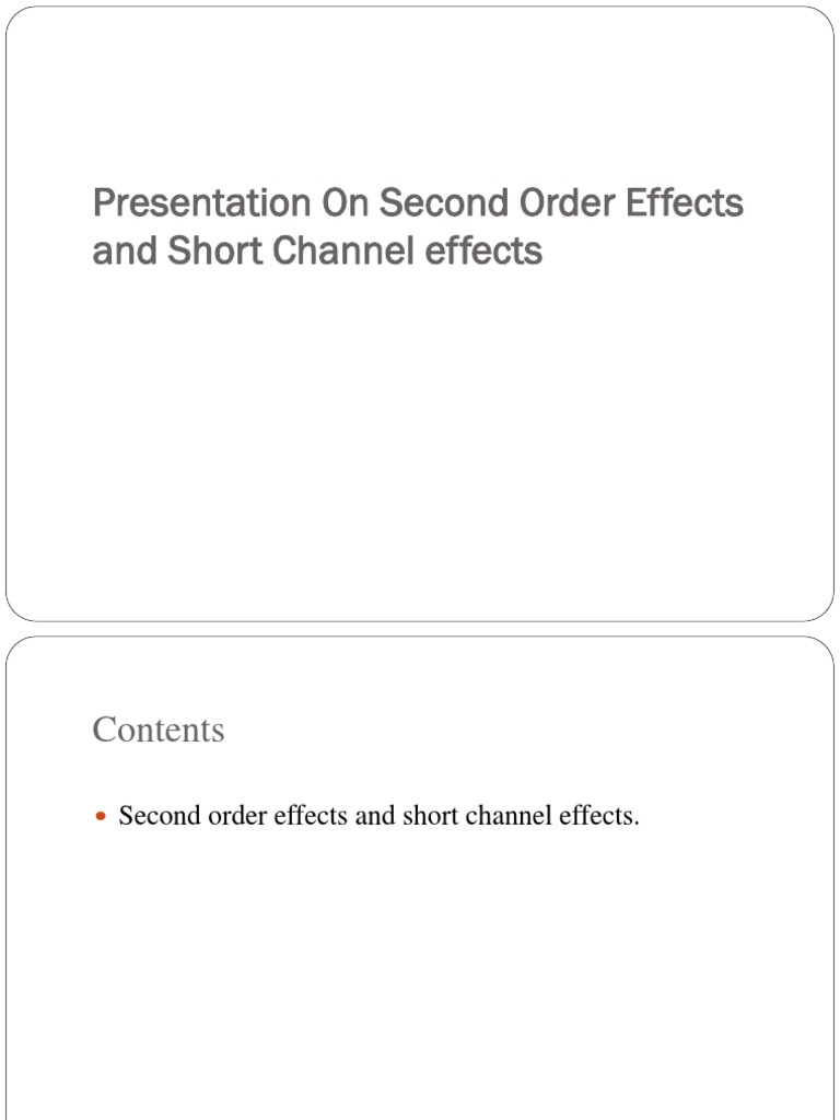 Short Channel Effects | PDF | Field Effect Transistor | Mosfet