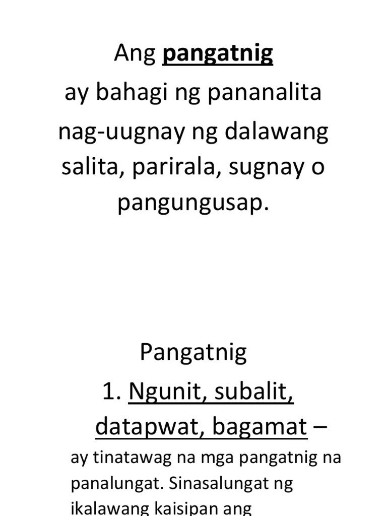 Ang Pangatnig at Transitional Devices | PDF