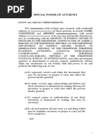 Spa (Spa For Filing A Case) | PDF | Power Of Attorney | Constitutional Law