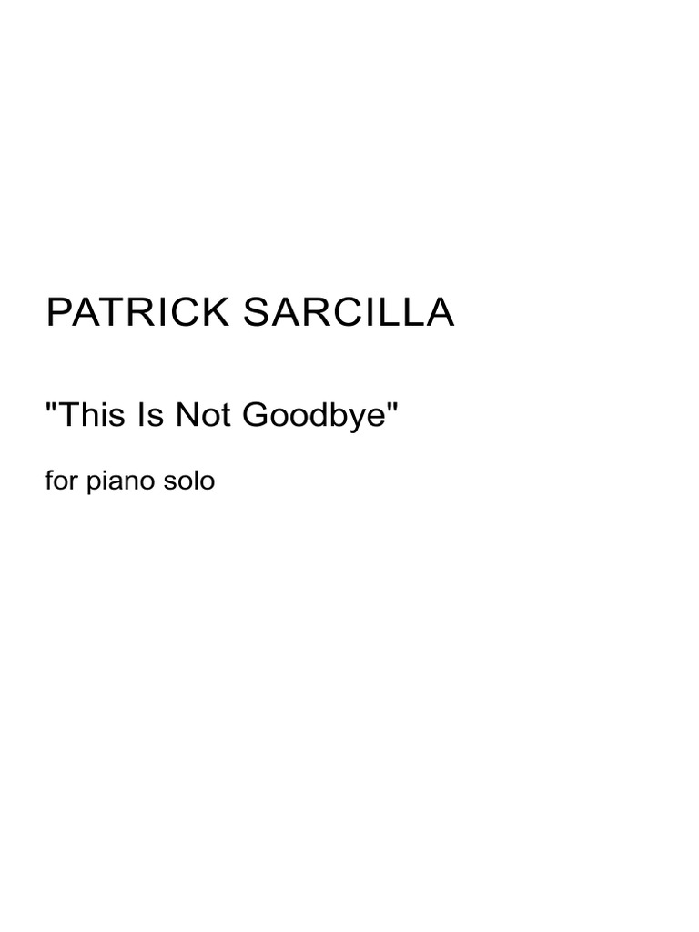 This Is Not Goodbye | PDF
