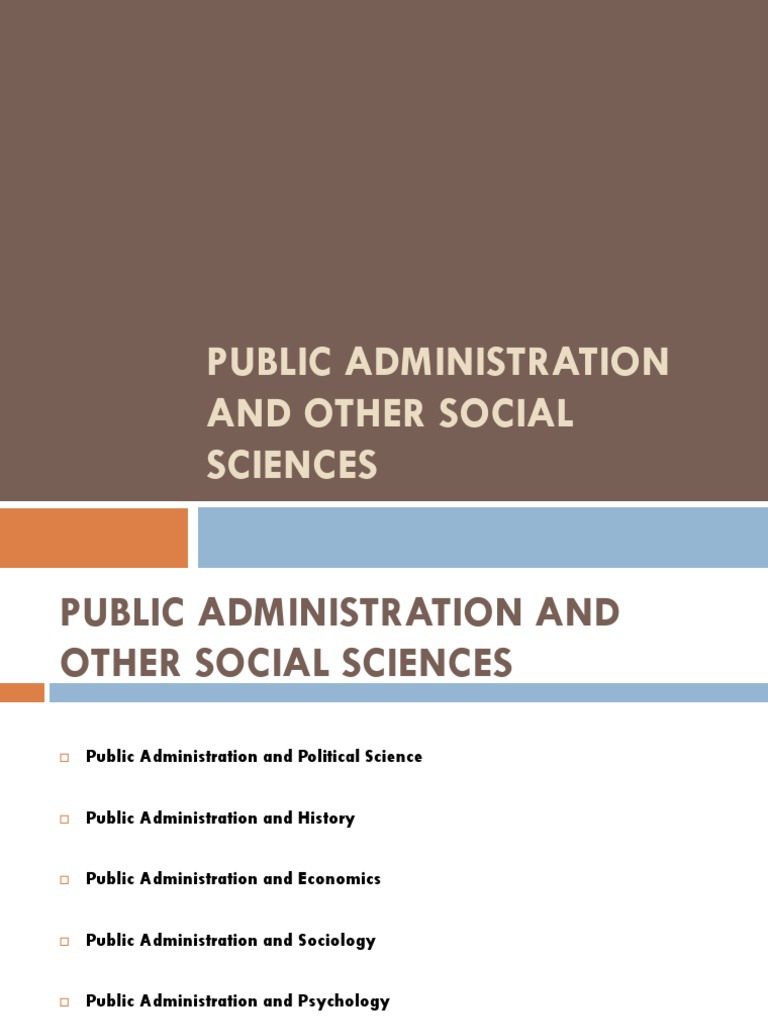 Public Administration and Other Social Sciences | PDF | Public ...