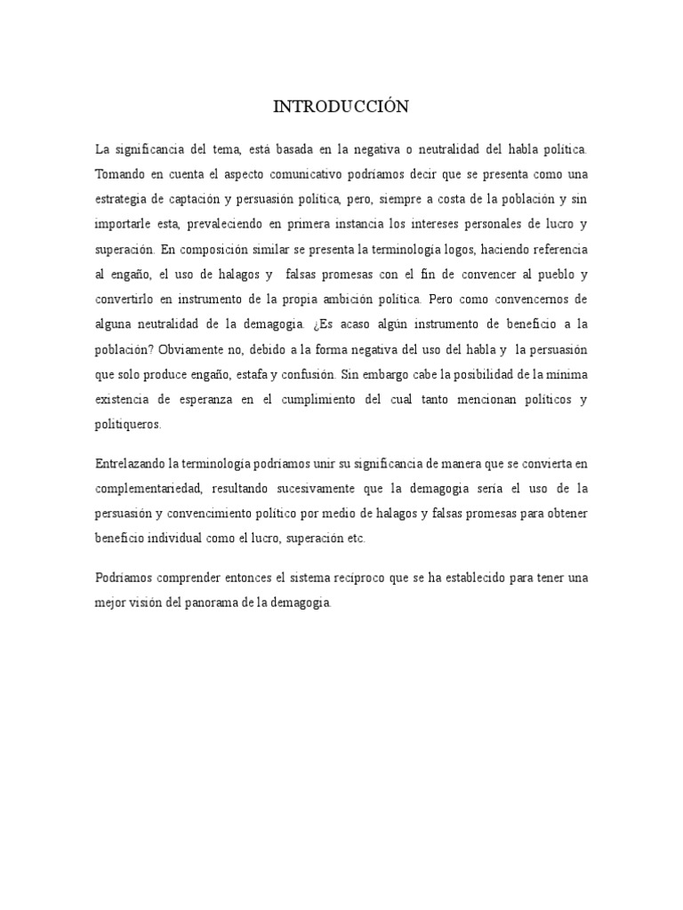 Demagogia: Estrategia y Ética Política | PDF | Moralidad | Persuasión