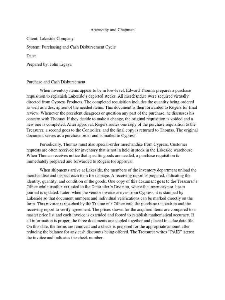 Flowchart Narrative | PDF | Inventory | Cheque