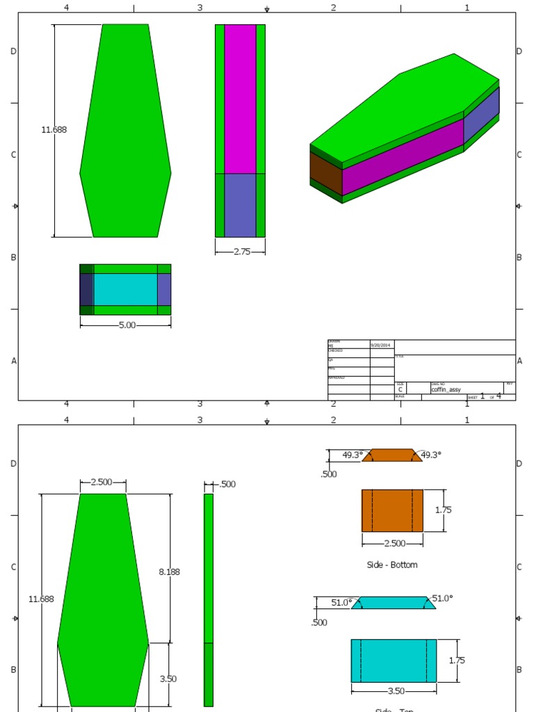 Coffin - Assy C: Drawn Checked QA MFG Approved DWG No Title | PDF