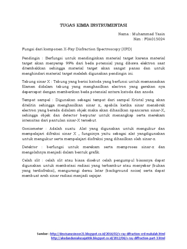 Fungsi Dari Komponen XRD | PDF