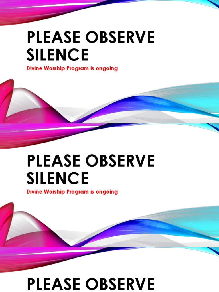 Please Observe Silence | PDF