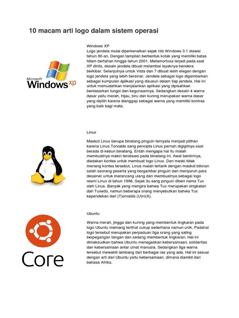 10 Macam Arti Logo Dalam Sistem Operasi | PDF