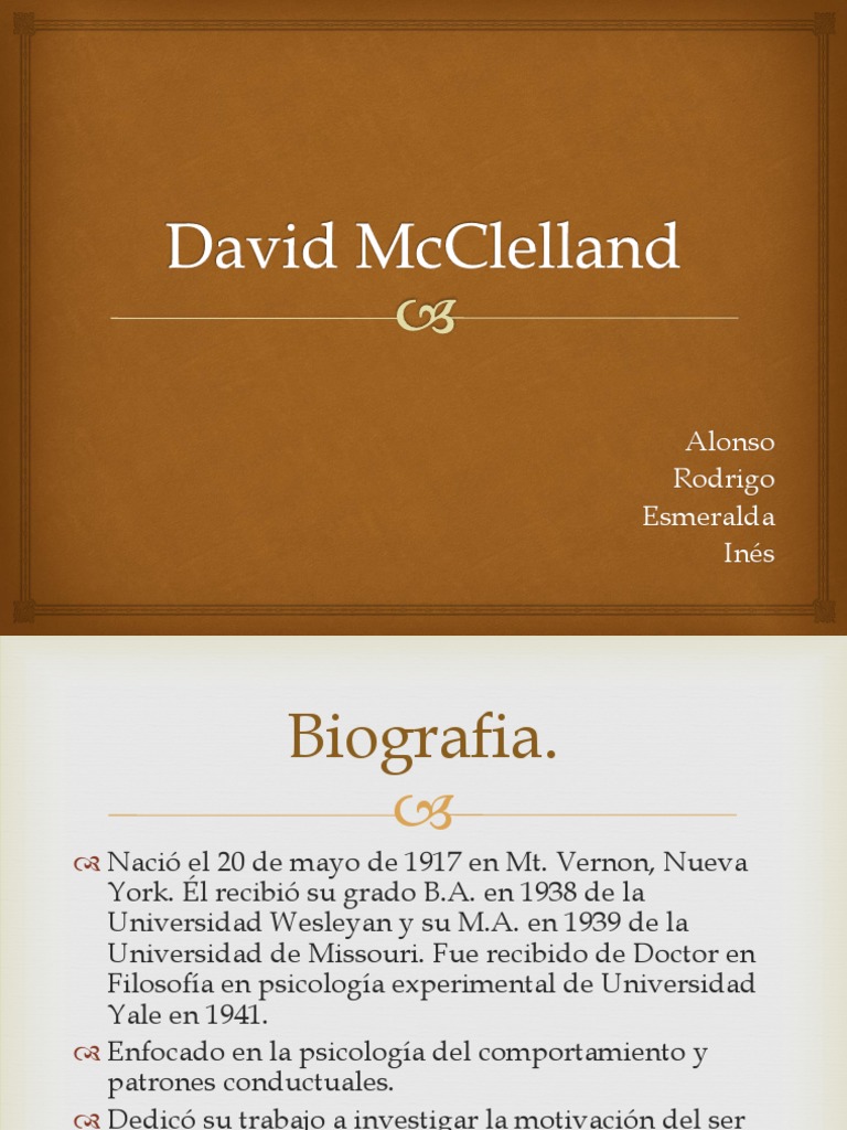 David McClelland | PDF | Motivación | Motivacional