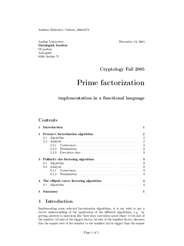Prime Factoring | PDF | Factorization | Algorithms