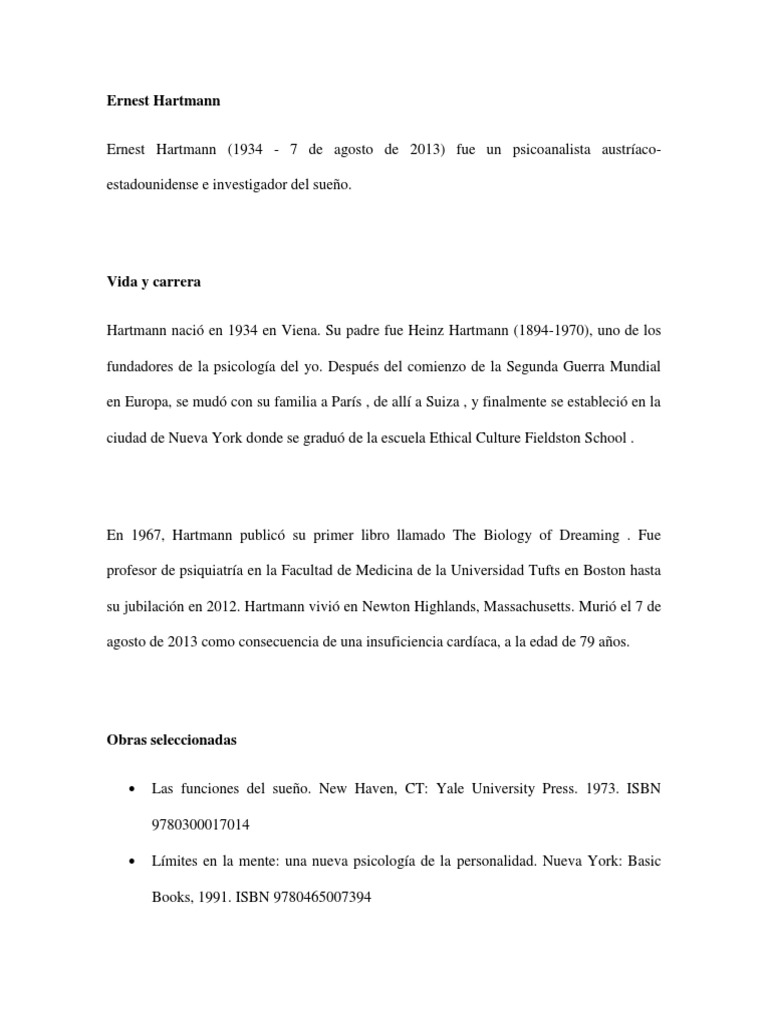 Ernest Hartmann | PDF