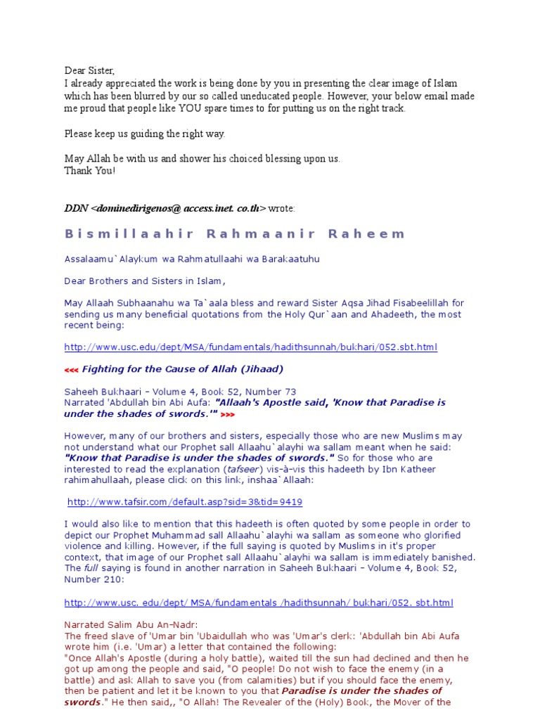 Sword | PDF | Hadith | Jihad