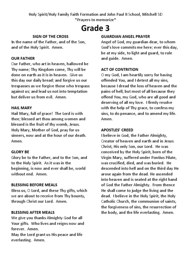 Prayersheet Grade3 | PDF | Monotheistic Religions | Christian Behaviour ...
