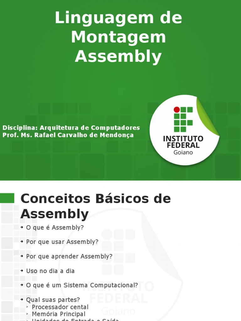 Assembly - Aula 01 | PDF | Linguagem Assembly | Ponteiro (programação ...