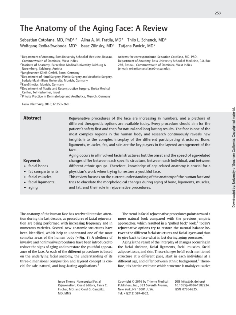Facial Aging | PDF | Adipose Tissue | Anatomical Terms Of Location