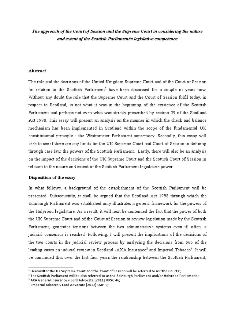 The Approach of The Court of Session and | PDF | Scotland | Parliament