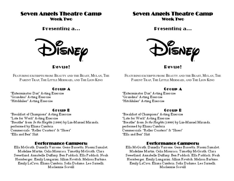 Camp Program Template | Entertainment (General)