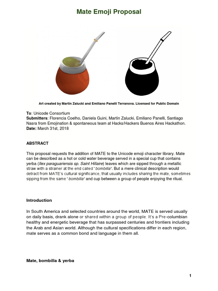 MATE Emoji Proposal by Emojination | PDF | Beverages