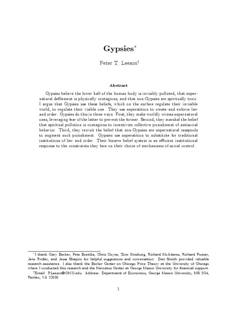 Gypsy Superstitions and Social Order | PDF | Marriage | Crime & Violence