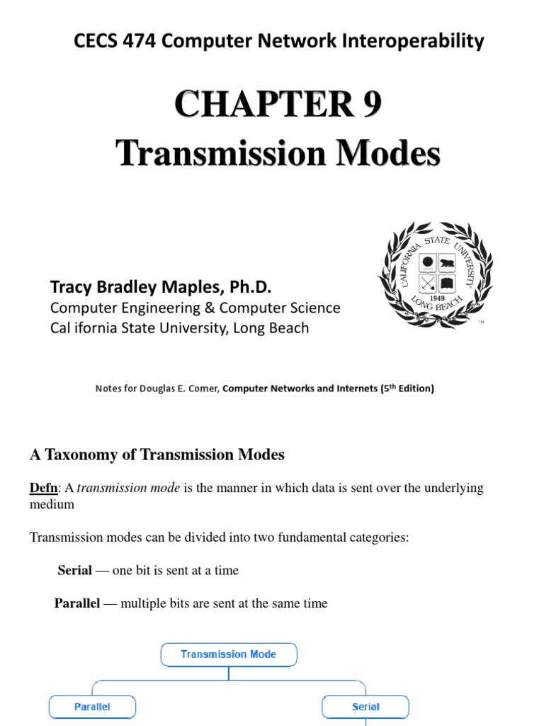 Transmission Modes: CECS 474 Computer Network Interoperability | PDF | Duplex ...