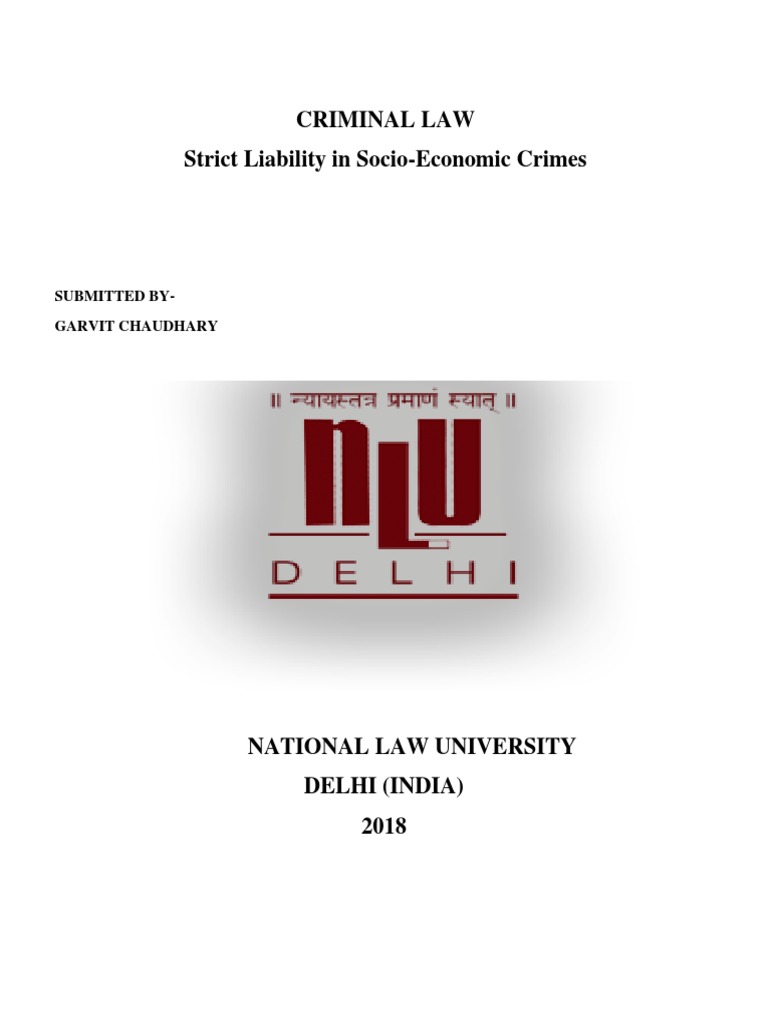 26, Garvit Chaudhary IPC Draft | PDF | Mens Rea | Strict Liability
